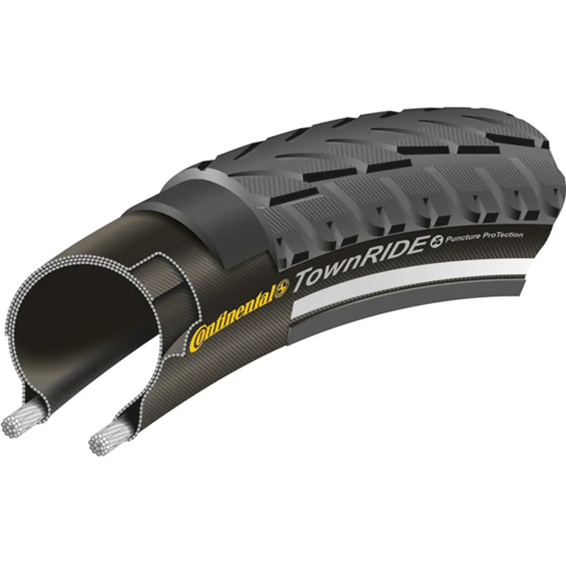 Continental Town Ride Reflex 26 Inch and 700c black tyre