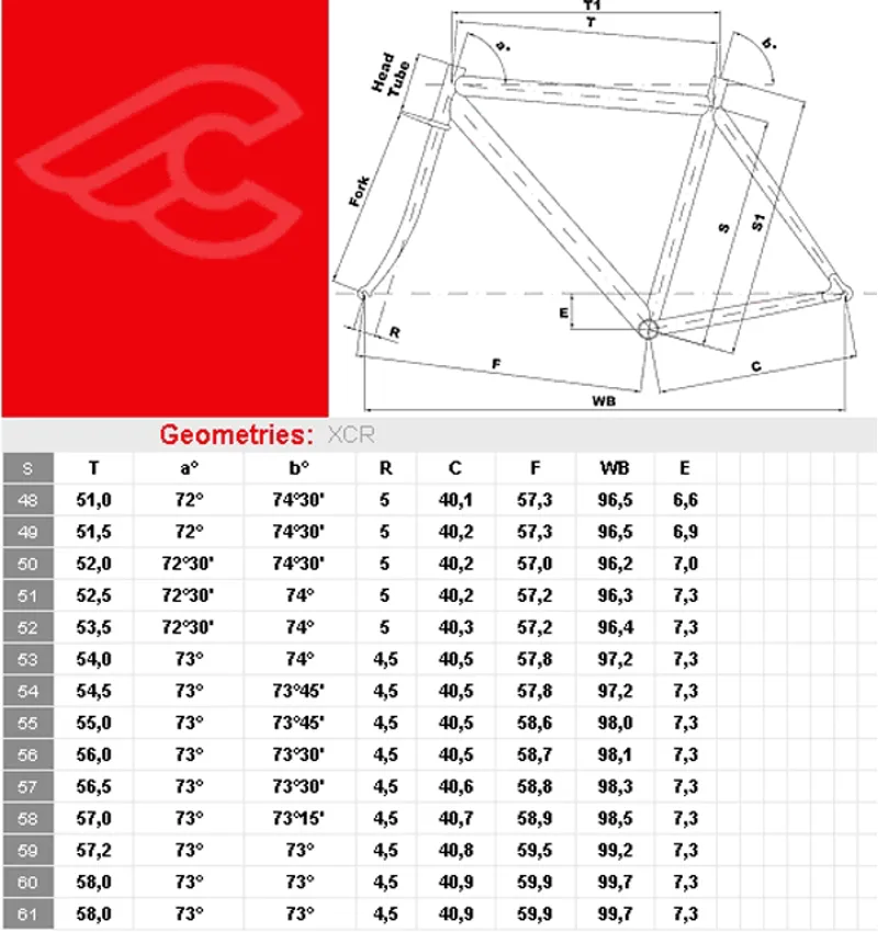 Cinelli XCR Cristal Mirror Road Frameset