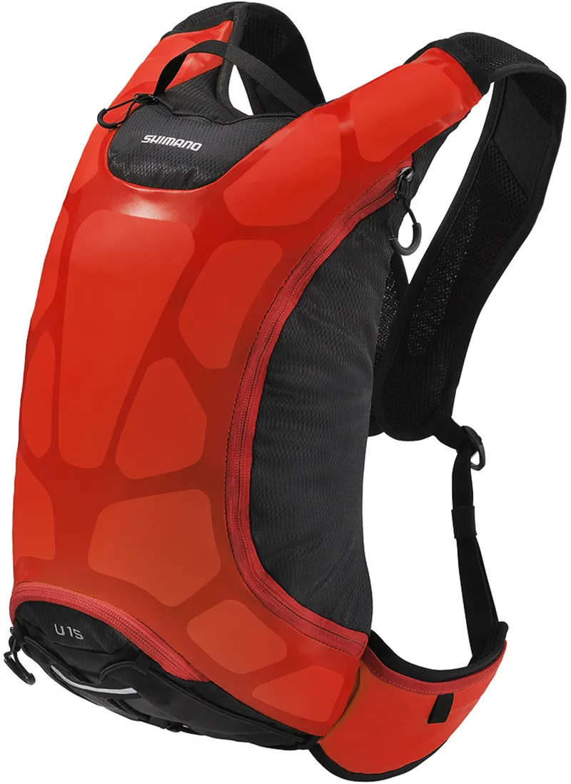 Shimano Unzen U15, 15 litre volume hydration pack, 3 litre reservoir, red